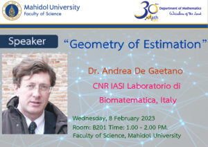Special Seminar by Dr. Andrea De Gaetano - Department of Mathematics