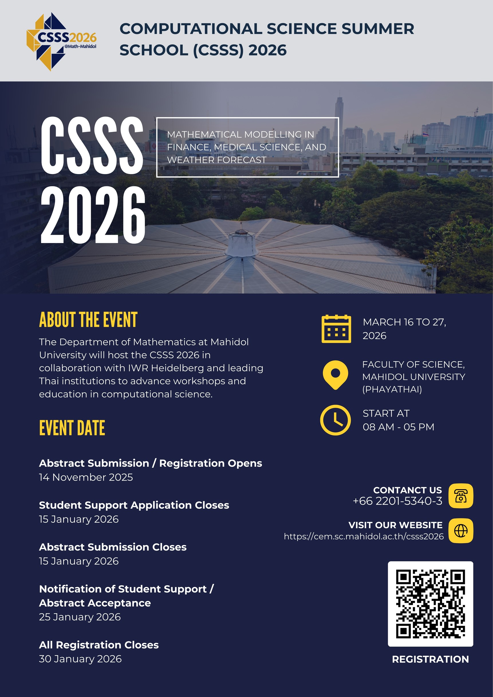 Computational Science Summer School (CSSS) 2026 - Department of Mathematics